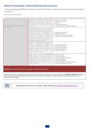 Plantilla bbp modulo proyecto administración y finanzas | PDF