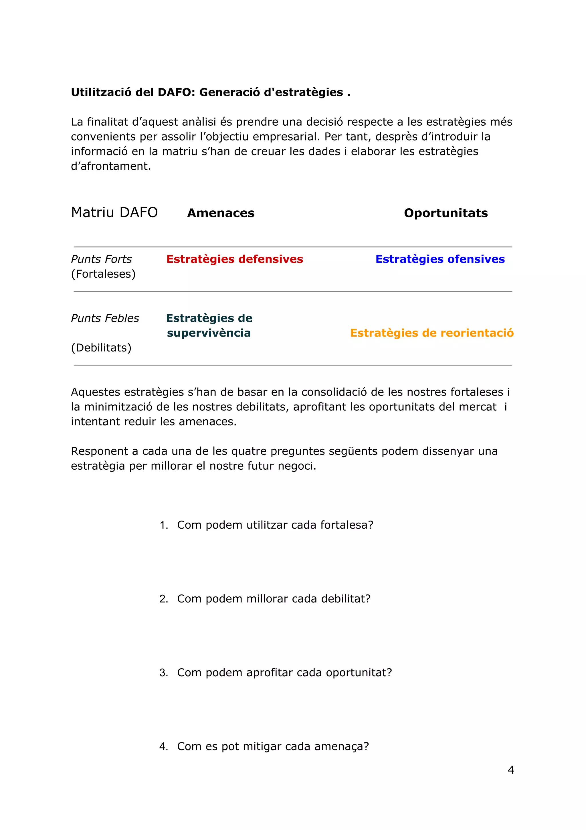 L'ANÀLISI DAFO Plantilla | PDF