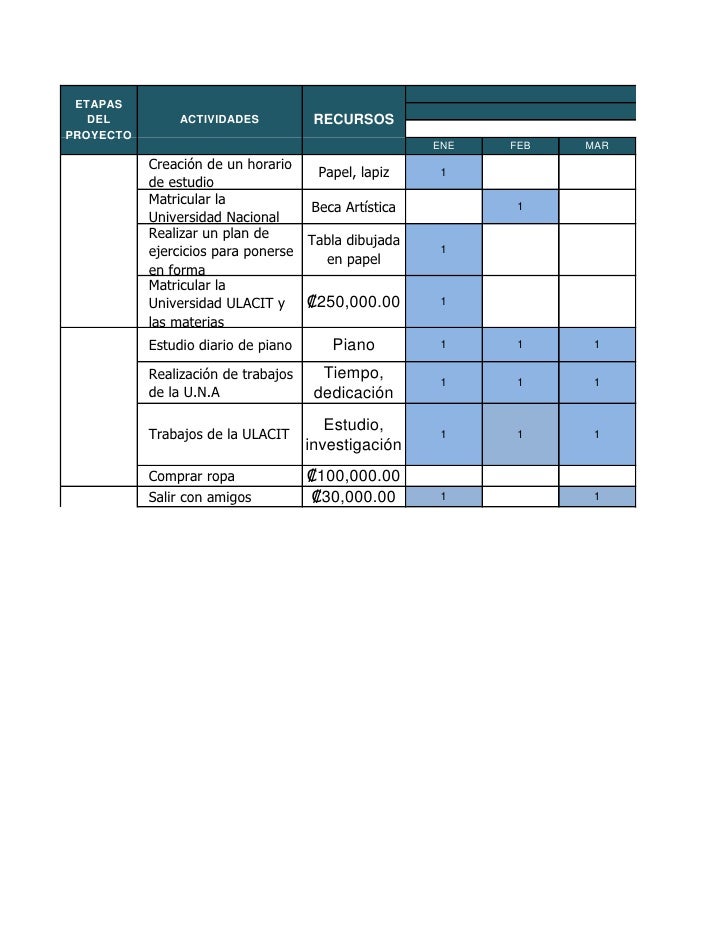 Plantilla De Plan De Metas