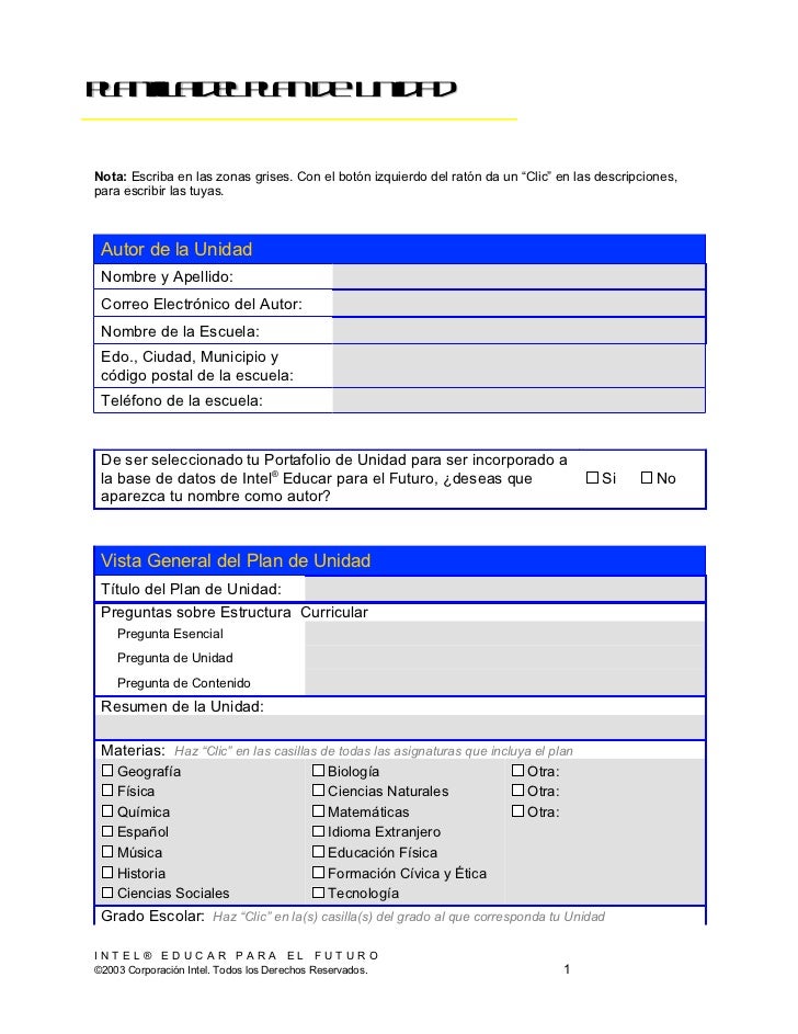 Plantilla para llenar