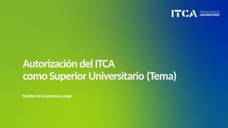 Plantilla para presentación en instituto itca | PPTX