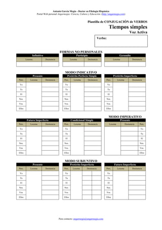 Plantillas para conjugar verbos | PDF