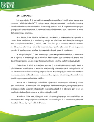 ENSAYO SOBRE LA ANTROPOLOGIA SOCIOCULTURAL COMO FACTOR ESTRATEGICO EN ...