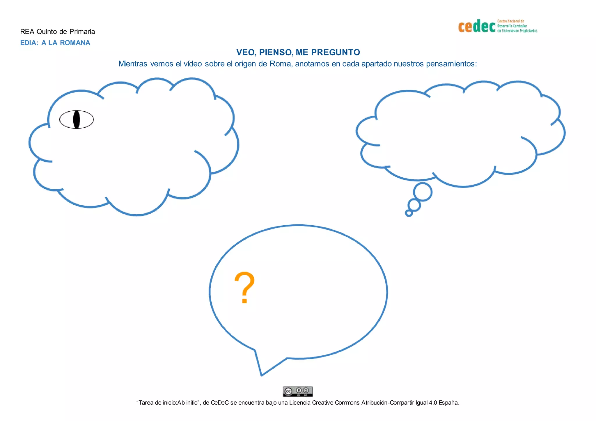 Plantilla "Veo, pienso, me pregunto (A la romana)" | DOCX