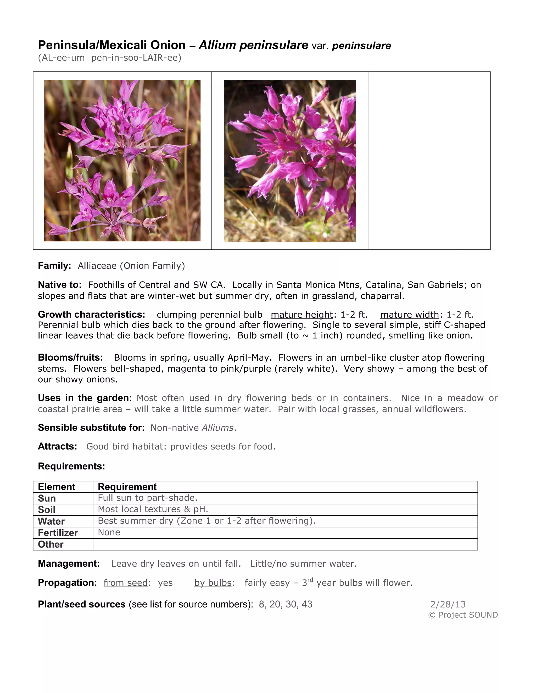 Plant info sheets mar2013 | PDF