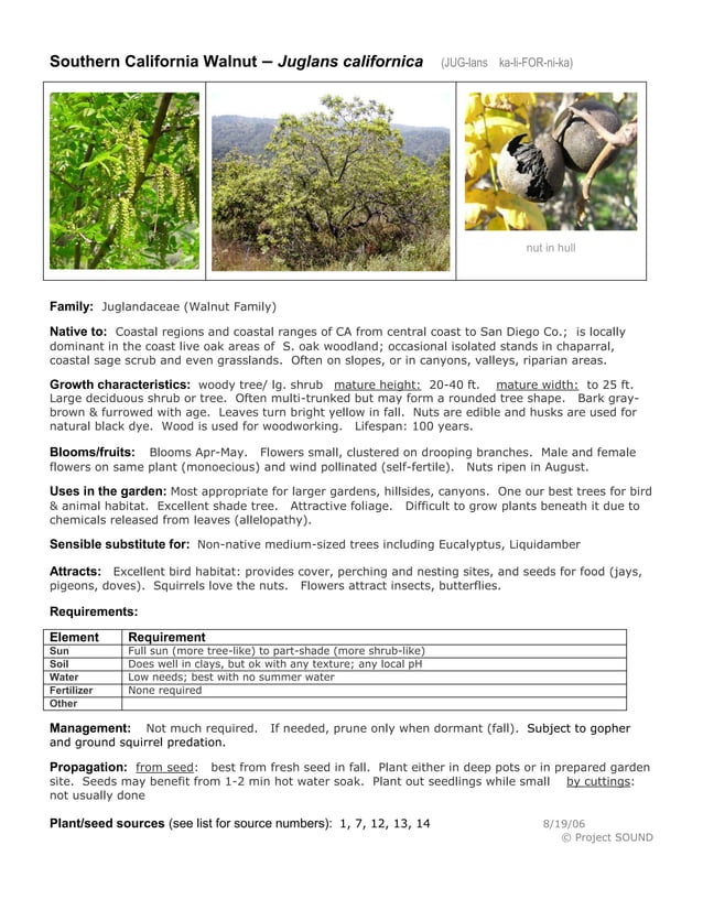 Plant info sheets mar2013 | PDF