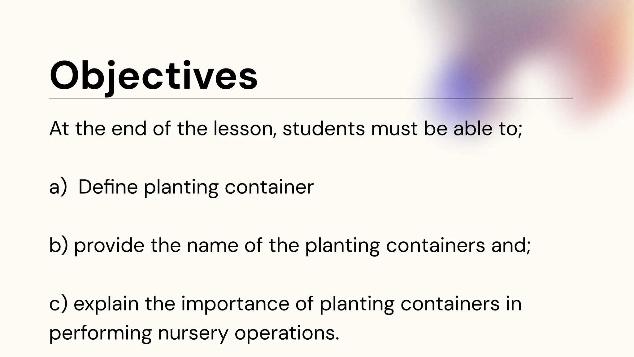 Planting Container and Planting Materials | PPT