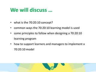 Planting the seeds for the 702010 learning model in your organisation ...