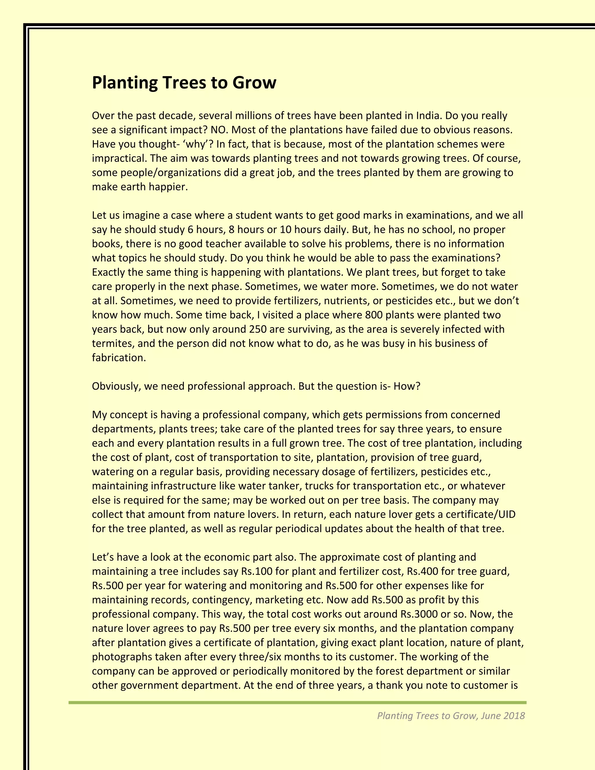 Planting trees to grow | PDF