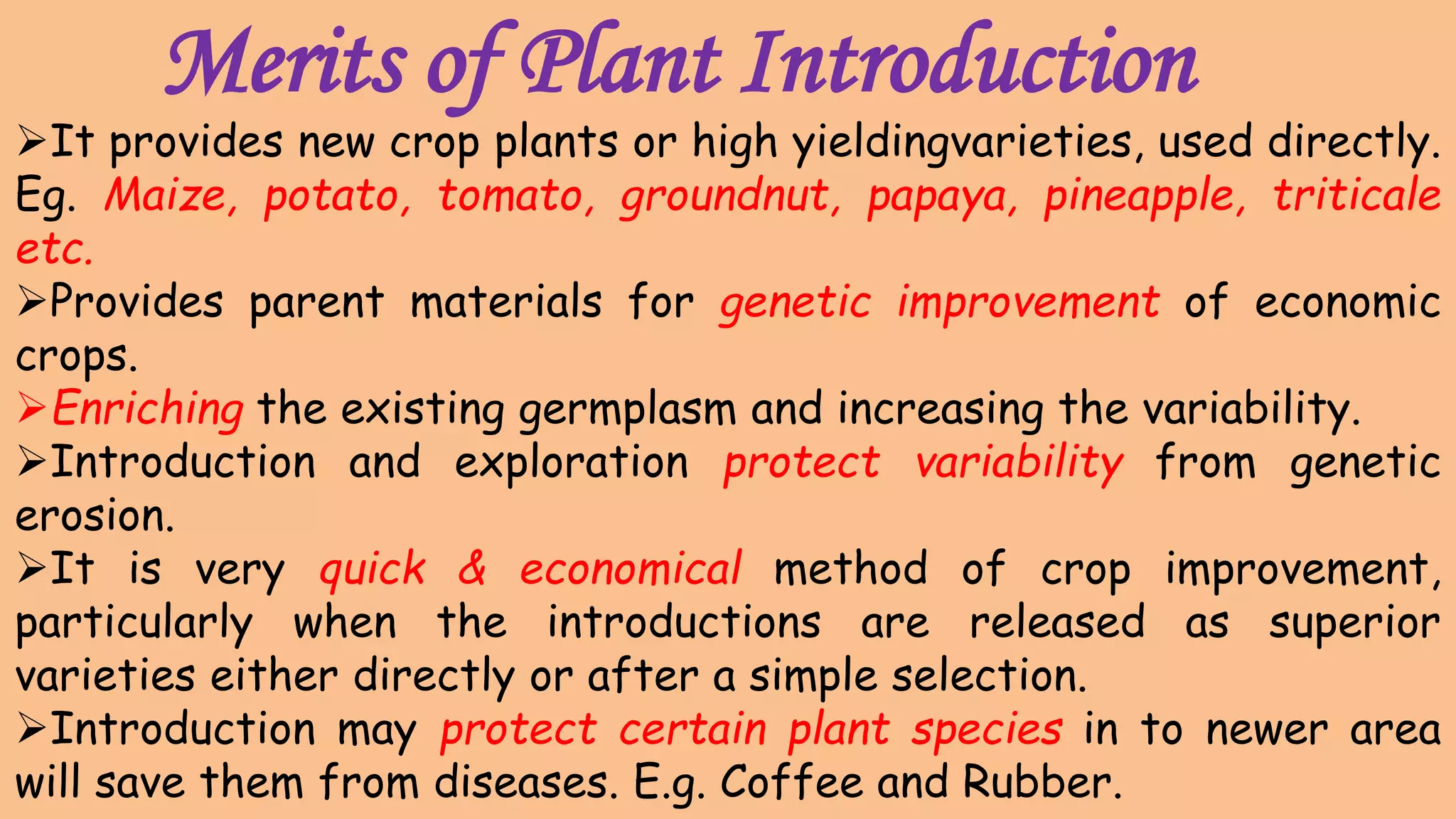 Plant introduction and acclimatization | PPTX