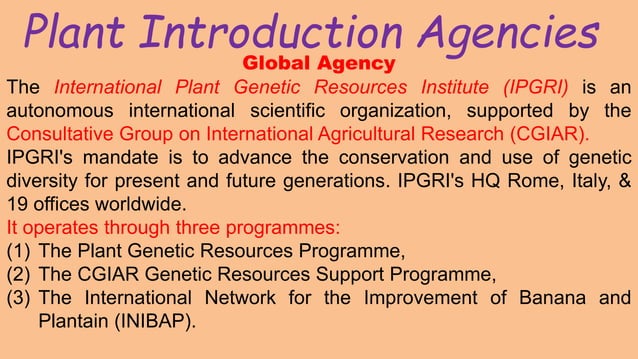 Plant introduction and acclimatization | PPTX