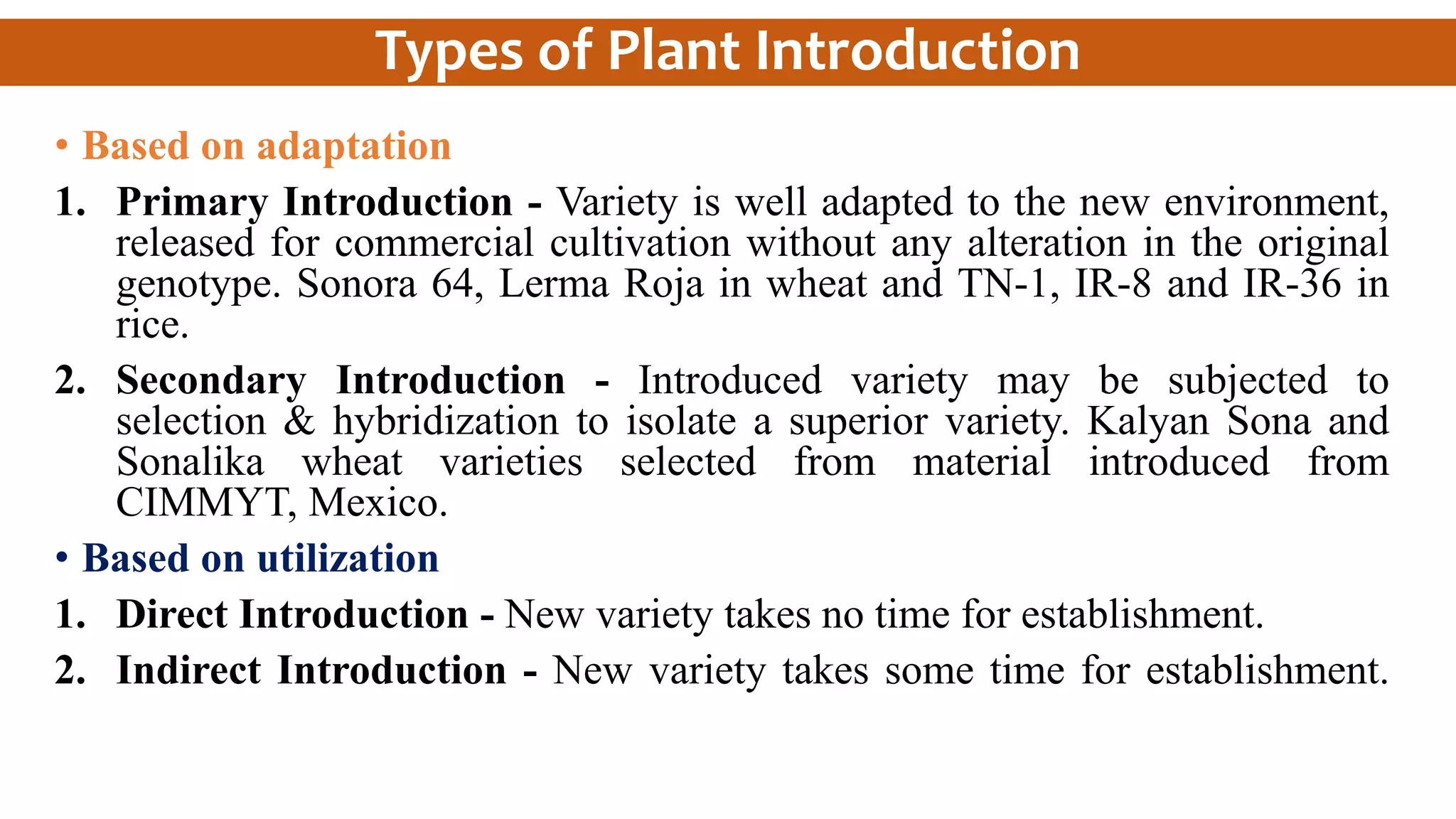 Plant introduction and domestication | PPTX