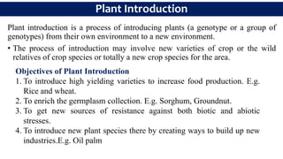 Plant introduction and domestication | PPTX