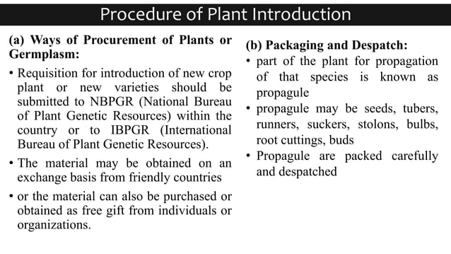 Plant introduction and domestication | PPTX | South America Travel ...