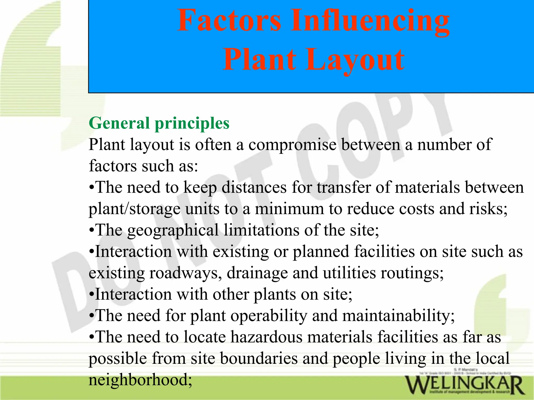 Plant layout in production and Material Management | PDF