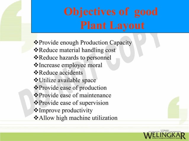 Plant layout in production and Material Management | PPT