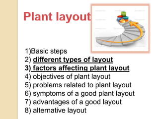 Plant layout and its types | PPTX
