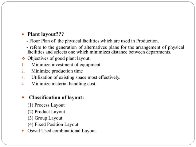 Plant layout optimization in crane manufacturing using CRAFT and SLP | PPTX