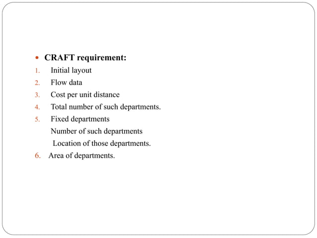 Plant layout optimization in crane manufacturing using CRAFT and SLP | PPTX
