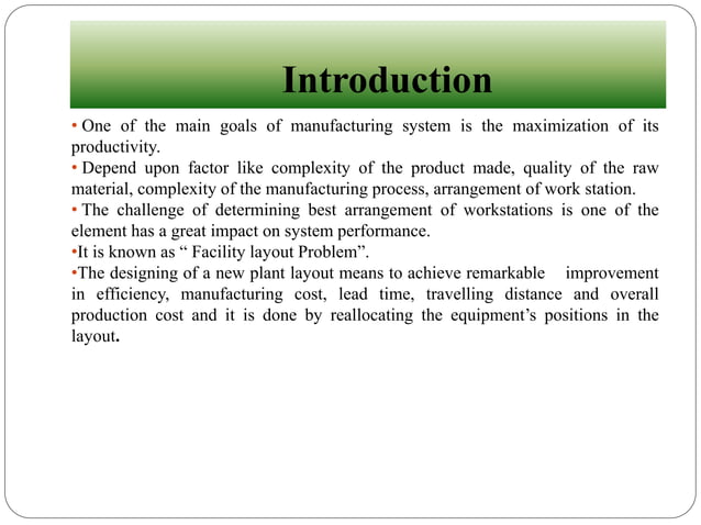 Plant layout optimization in crane manufacturing using CRAFT and SLP | PPTX
