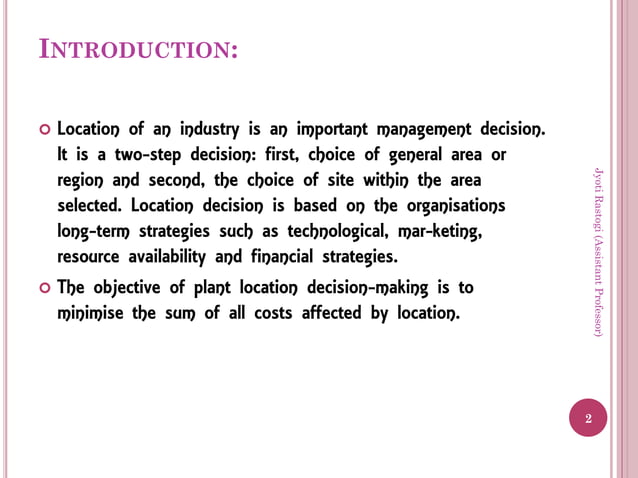 Plant location | PPT
