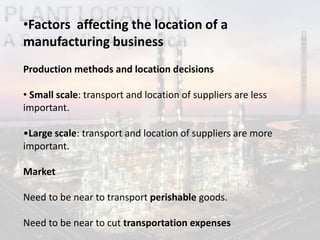 Plant location and layout of an industry | PPTX
