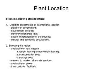 Plant location and_site_selection | PPT