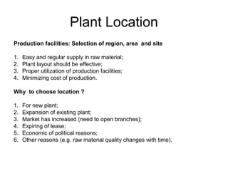 Plant location and_site_selection | PPT