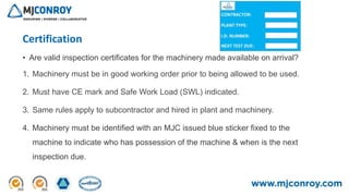 Plant & Machinery Training | PPTX