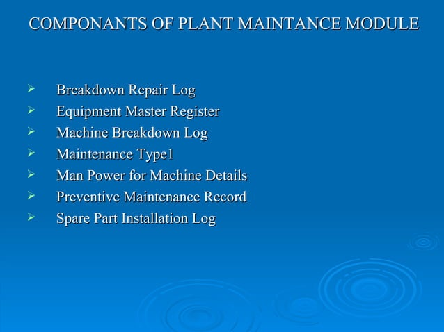 Plant maintance module1 | PPT