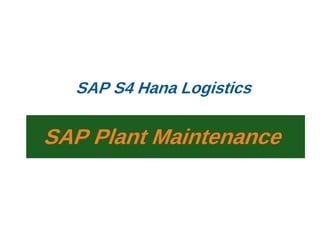 SAP Plant Maintenance overview PM (ASM)) | PDF