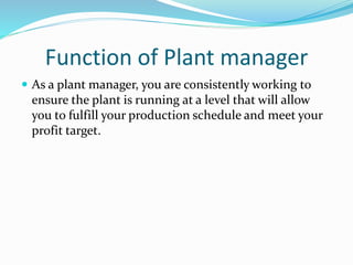 Plant management | PPTX