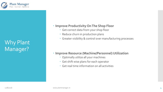 Plant manager - Production Planning & Control | PPTX