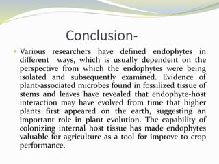 The interaction among endophytes. | PPTX