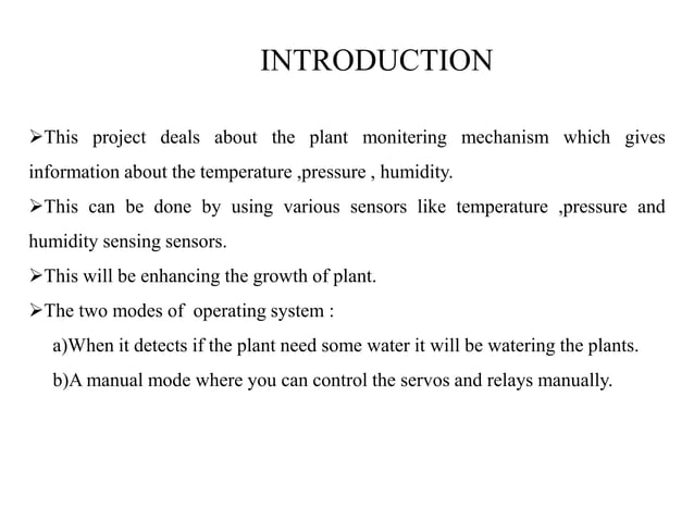 Plant monitoring system | PPTX | Gardening | Home & Garden