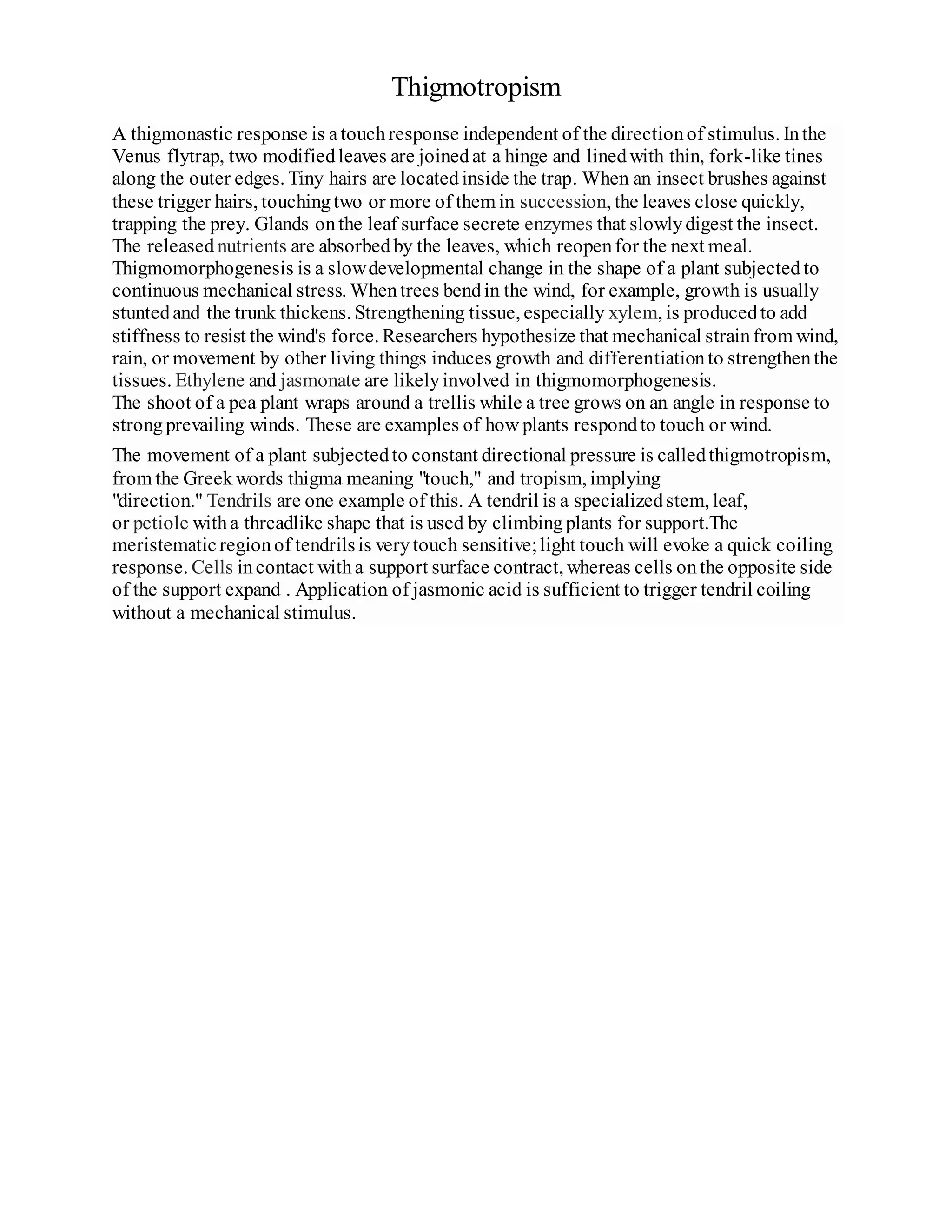 Plant movement | DOCX