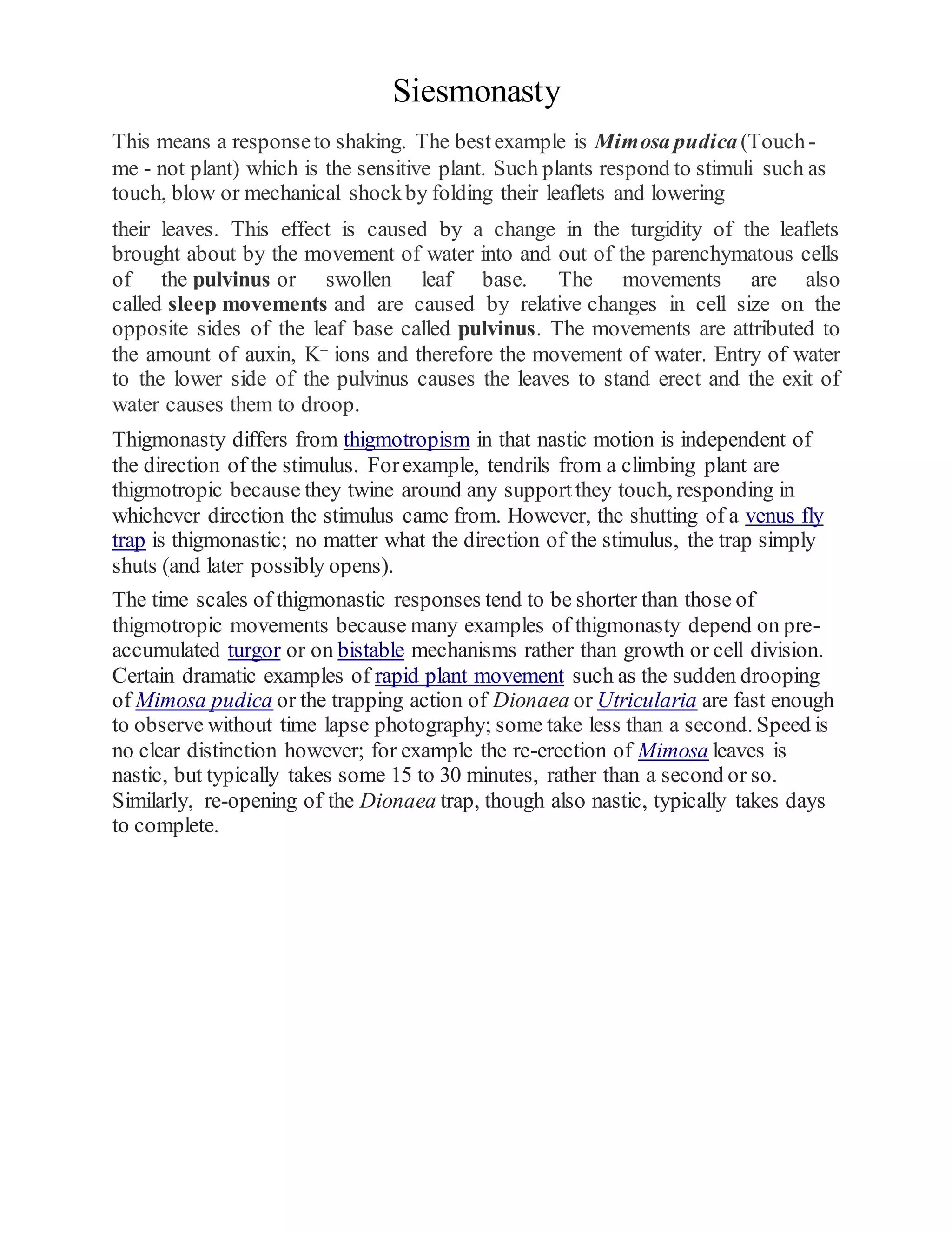 Plant movement | DOCX