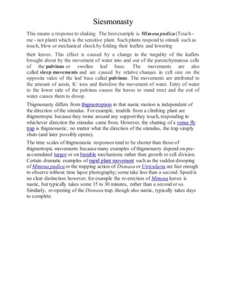 Plant movement | DOCX