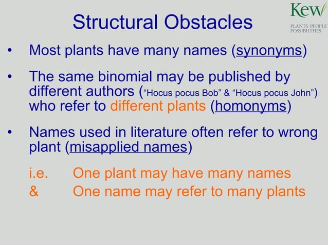 Plant names: Obstacles and Solutions to access information about plants ...