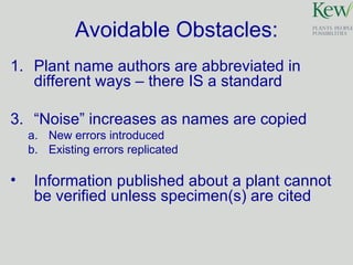 Plant names: Obstacles and Solutions to access information about plants ...
