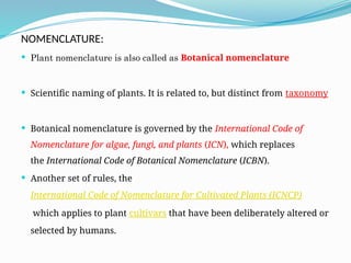 Introduction of Plant Nomenclature and Binomial System.pptx