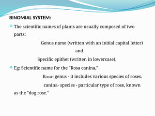 Introduction of Plant Nomenclature and Binomial System.pptx