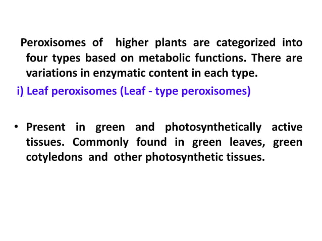 PLANT PEROXISOMES SMG | PPT