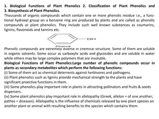 Plant phenolics and shikimate pathway | PPTX