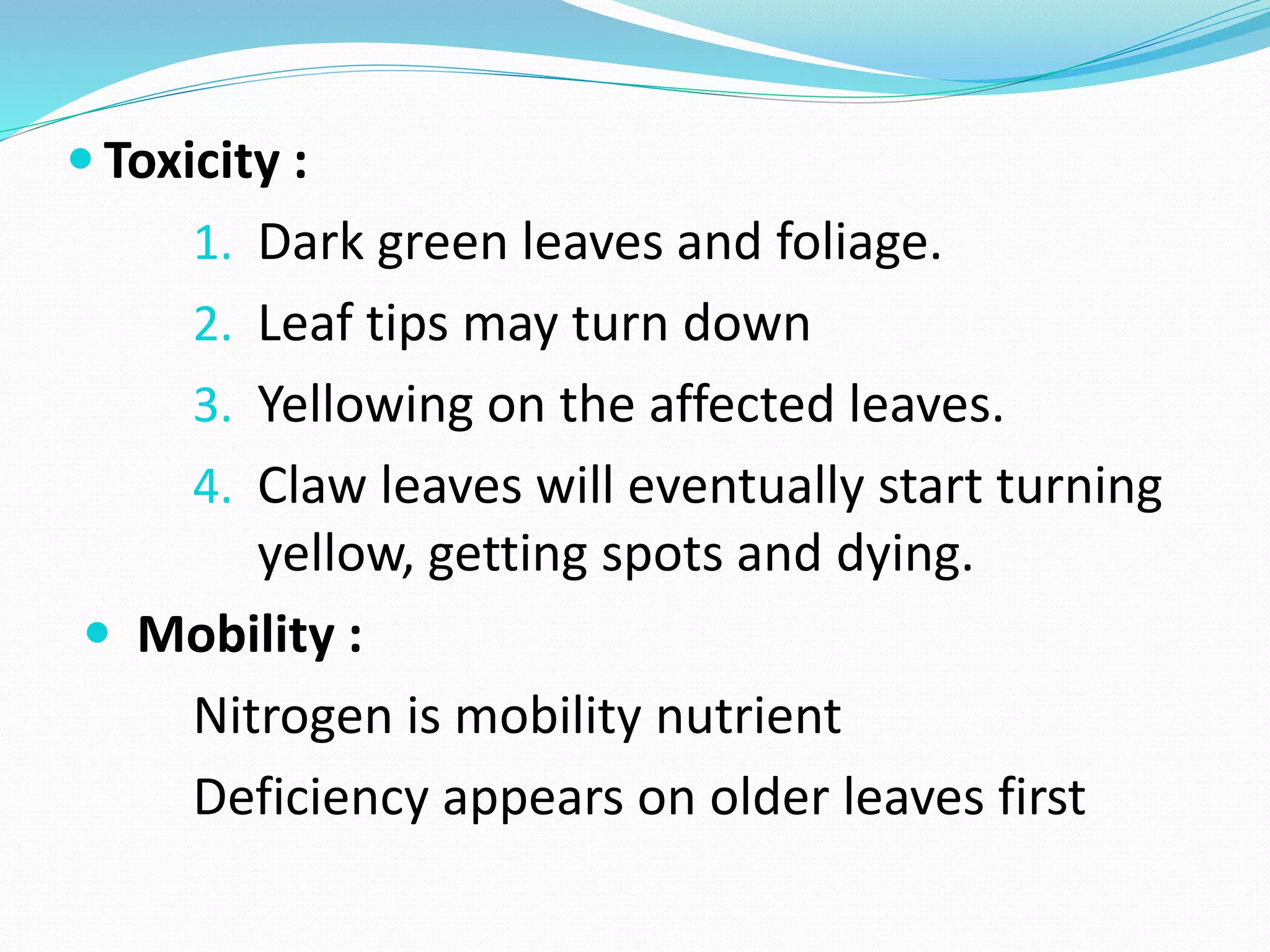 Plants Nutrients and Deficiency, Toxicity Symptoms | PPTX