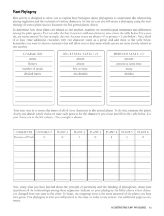 Plant Phylogeny Lab | PDF