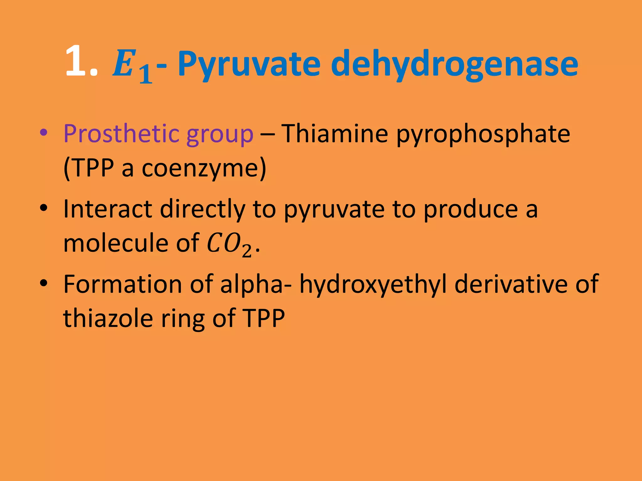 Factors affecting the conversion of Pyruvic acid to Acetyl CoA Enzyme ...