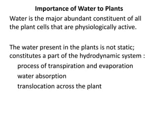 Plant physio water balance in plants | PPTX