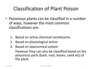Plant poisons | PPTX