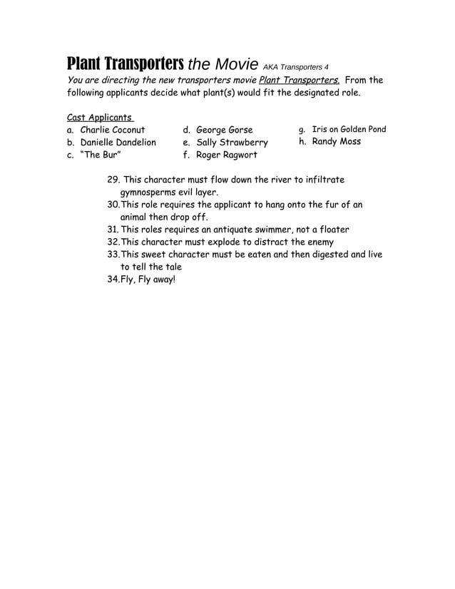 Plant Practice Quiz | DOC
